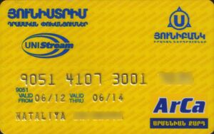 Bank Card: Unibank ArCa. UniStream (Unibank, ArmeniaCol:AM-GM-0006 💳