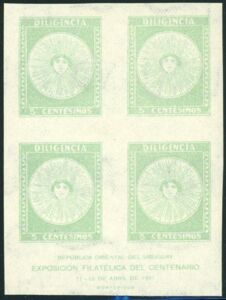 Stamp: Sun (Uruguay(Philatelic exhibition Montevideo 1931) Mi:UY BL2,Sn ...