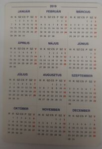 Pocket Calendar: Jabil SAFETY1st. (Hungary(Safety first) Col:HU-2019 ...