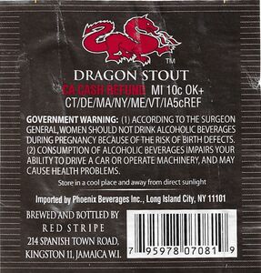 Etiqueta de bebida: Dragon Stout (Desnoes & Geddes, JamaicaCol:JM-BEER ...