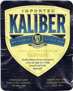 Drink Label: Kaliber (Guinness Brewing Co., CanadaCol:CA-BEER-000028