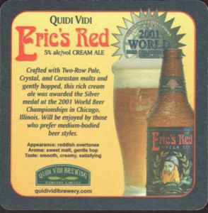 Beer Coaster: Eric's Red (Quidi Vidi, CanadaCol:CA-000076