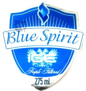 Etiqueta de Bebida: Blue Spirit ICE (Grupo Petrópolis, Brasil) Col:BR ...