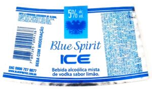 Etiqueta de Bebida: Blue Spirit ICE (Grupo Petrópolis, Brasil) Col:BR ...
