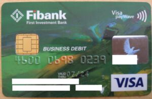 Bank Card: FiBank Visa Business PayWave Debit Green - 09/18/002 (First Investment Bank ...