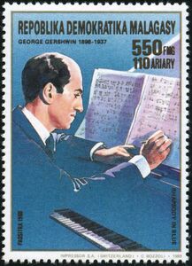 Stamp: George Gershwin (Madagascar(Composers) Mi:MG 1146A,Sn:MG 873,Yt ...