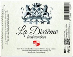 Drink Label: La Dixième Lustrumbier (Leidsch Bier, NetherlandsCol:NL ...