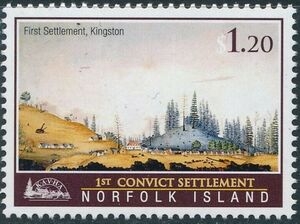 Stamp: First Settlement, Kingston (Norfolk Island(200th Ann. of ...