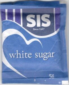 Sugar Packet: SIS white sugar (Singapore(Sugar) Col:SG-N-000055 🍬