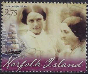 Stamp: Naomi and Jane Nobbs (Norfolk Island(Emigration of Pitcairn ...