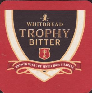 Beer Coaster: Whitbread Trophy Bitter (Whitbread PLC, United Kingdom of ...