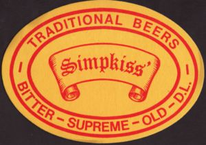 Beer Coaster: Simpkiss (Simpkiss Brewery/Dennis Brewery, United Kingdom ...