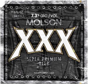 Drink Label: Molson XXX (Molson Canada, CanadaCol:CA-BEER-000037