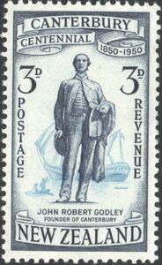 Stamp: John Robert Godley (New Zealand(Canterbury 100 Years) Mi:NZ 314 ...