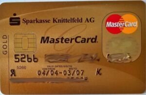 Bank Card: MasterCard Gold (Sparkasse Knittelfeld AG, AustriaCol:AT-MC-0018