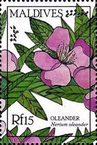 Stamp: Nerium oleander (Maldives(Flowers of the world) Mi:MV 1251