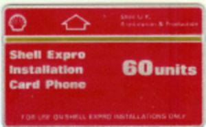 Phonecard: Shell Expro ( 1.5mm Long Track) (Oil Rigs, United Kingdom of Great Britain & Northern ...