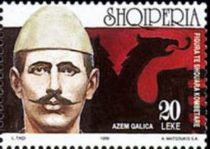Stamp: Azem Galica (1889-1924), Albanian nationalist and rebel (Albania ...