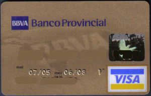 Bank Card: BBVA Banco Provincial (Banco Provincial, VenezuelaCol:VE-VI-0179
