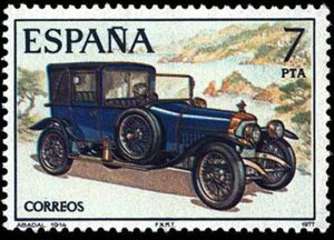 Stamp: Abadal 1914 (Spain(Vintage Cars 1977) Mi:ES 2298,Sn:ES 2040,Yt ...