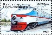 Stamp: ER200, Russia (Central African Republic(Locomotives 2000) Mi:CF ...