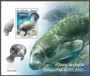 Stamp: Manatee (Trichechus senegalensis) (Angola(Manatees (2019)) Sn:AO ...