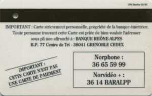 Bank Card: Norplus Gold (Banque Rhône-Alps, FranceCol:FR-GM-0078