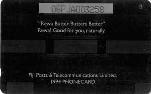 Phonecard: Rewa Butter (Telecom Fiji, Fiji(GPT Magnetic (10) - 1994 ...