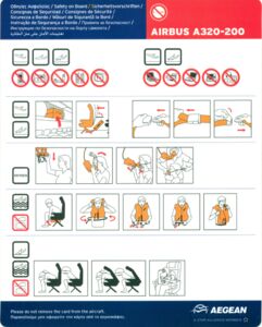 Safety Card: Airbus A320-200 (Aegean Airlines, GreeceCol:AEE-GR-0004