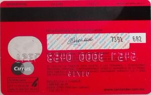 Bank Card: Santander (Banco Santander, MexicoCol:MX-MC-0161