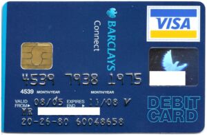Bank Card: BARCLAYS Connect DEBIT CARD VISA (02/05) (Barclays Bank ...