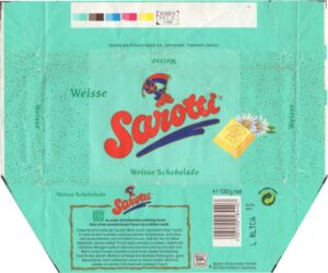 Chocolate Wrapper: Sarotti White (Nestlé Chocoladen GmbH, Germany ...