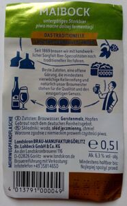 Drink Label: Landskron Maibock (Landskron Brauerei Gorlitz GmbH, Germany, Federal RepublicCol:DE ...