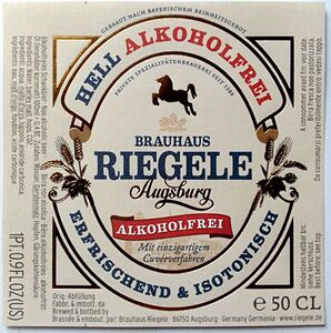 Drink Label: Riegele Hell Alkoholfrei (Brauhaus Riegele, Germany ...