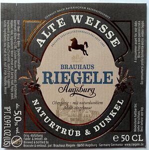 Drink Label: Riegele Alte Weisse (Brauhaus Riegele, Germany, Federal ...