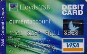 Bank Card: Lloyds TSB - Debit Card (2) (Lloyds TSB, United Kingdom of ...