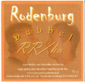 Drink Label: Rodenburg Dubbel RR/ha (Brouwerij Rodenburg ...