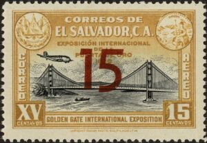 Stamp: Golden Gate Bridge (El Salvador(Golden Gate Exhibition) Mi:SV ...