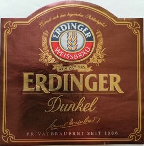 Drink Label: Erdinger Dunkel (Erdinger Weissbräu Werner Brombach GmbH ...