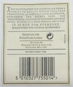 Drink Label: Hendrick's (William Grant & sons LTD, ScotlandCol:SQ-GIN ...