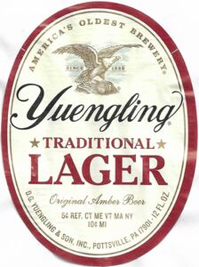 Drink Label: Yuengling Lager (D.G. Yuengling & Son, Inc., United States ...