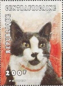 Stamp: US Pres. Bill Clinton and His Cat, “Socks” (Central African ...