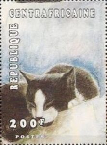 Stamp: US Pres. Bill Clinton and His Cat, “Socks” (Central African ...