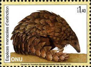 Stamp: Ground Pangolin (Manis temmincki) (UNO Geneva(Endangered Species ...