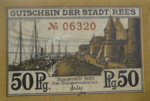 Banknote: 50 Pfennig (German Notgeld(Rees) Gra:R14.2c,Tie:5950.05.05.06.1
