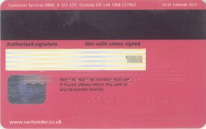 Bank Card: Santander Visa Debit (Santander, United Kingdom of Great ...