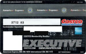 Bank Card: American Express Costco Executive-12.09-96403 (American ...