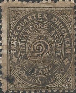 Stamp: State Emblem - Conch Shell (Travancore(Conch Shell (1904-1920 ...