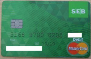Bank Card: MasterCard Debit SEB (Seb Banka, LatviaCol:LV-MC-0067