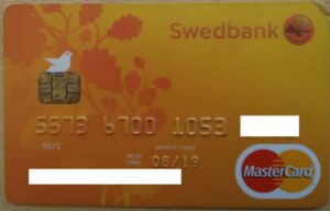 Bank Card: MasterCard Debit Swedbank (Swedbank, LatviaCol:LV-MC-0056.04